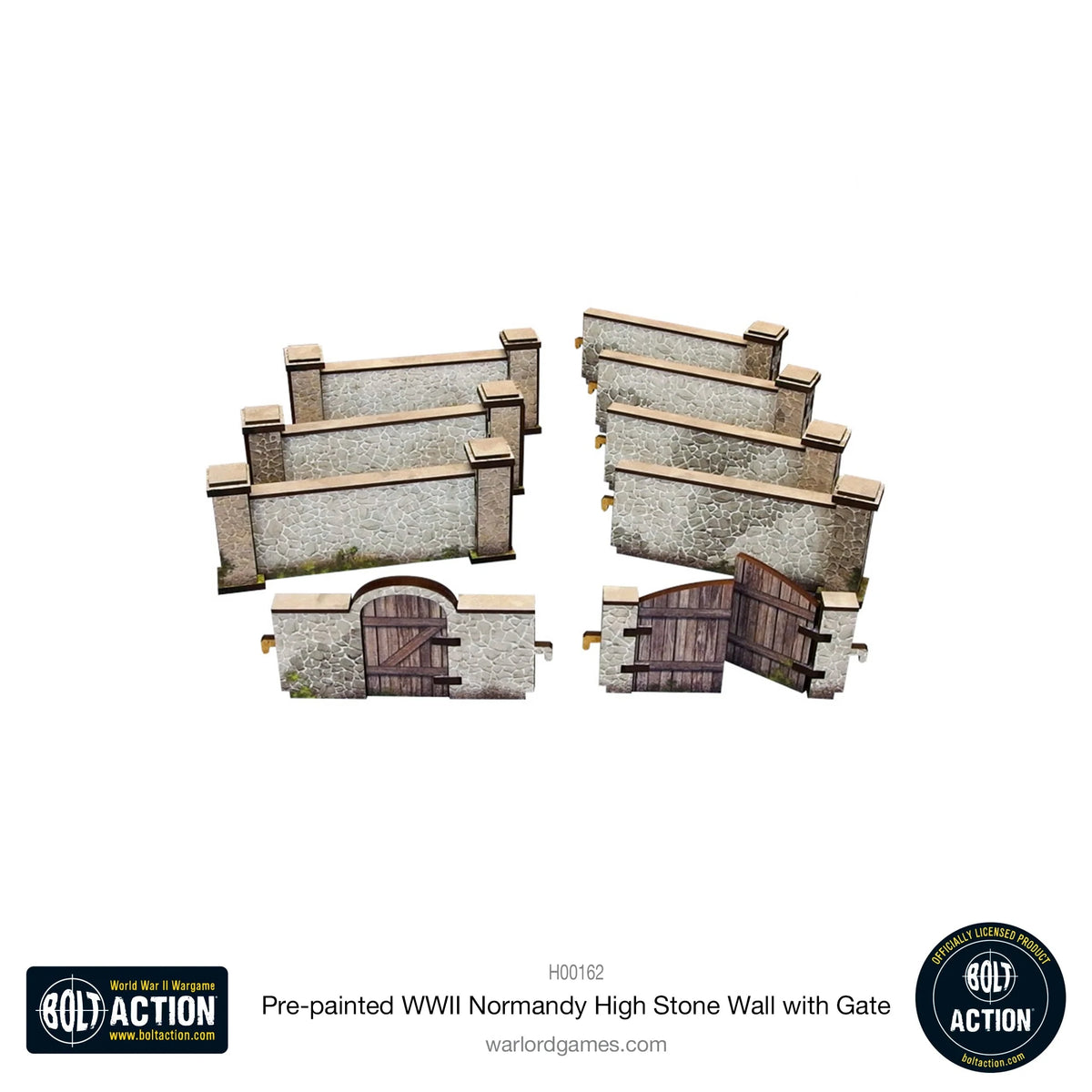 Pre-painted WWII Normandy High Stone Wall with Gate – Wargames World